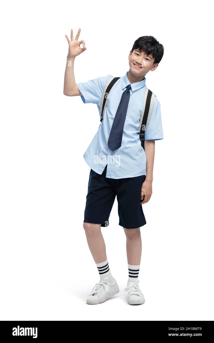 Chinese school boy uniform Cut Out Stock Images & Pictures - Alamy