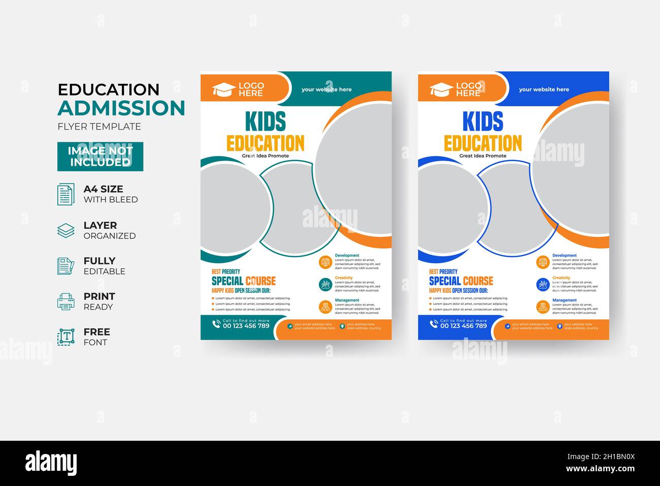 Modern and creative kids education flyer template Stock Vector Image ...