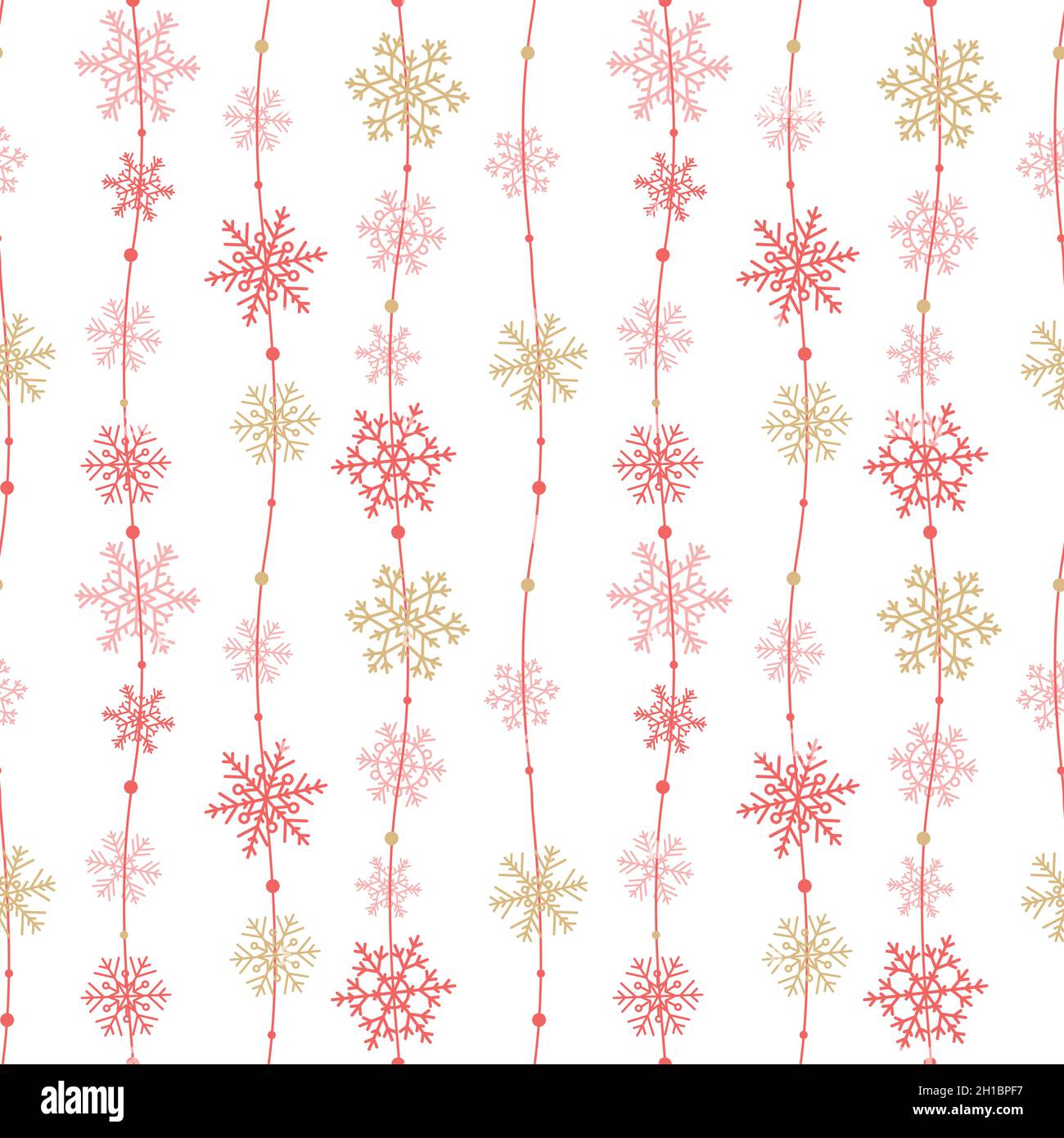 Snowflakes seamless pattern, christmas background with cute hanging ...