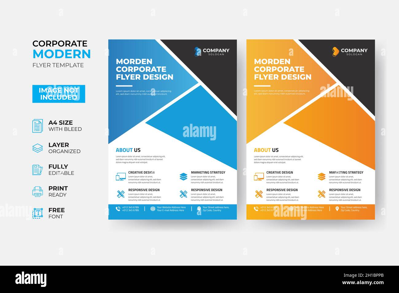 Business Flyer Corporate Flyer Template Geometric shape Stock Vector ...