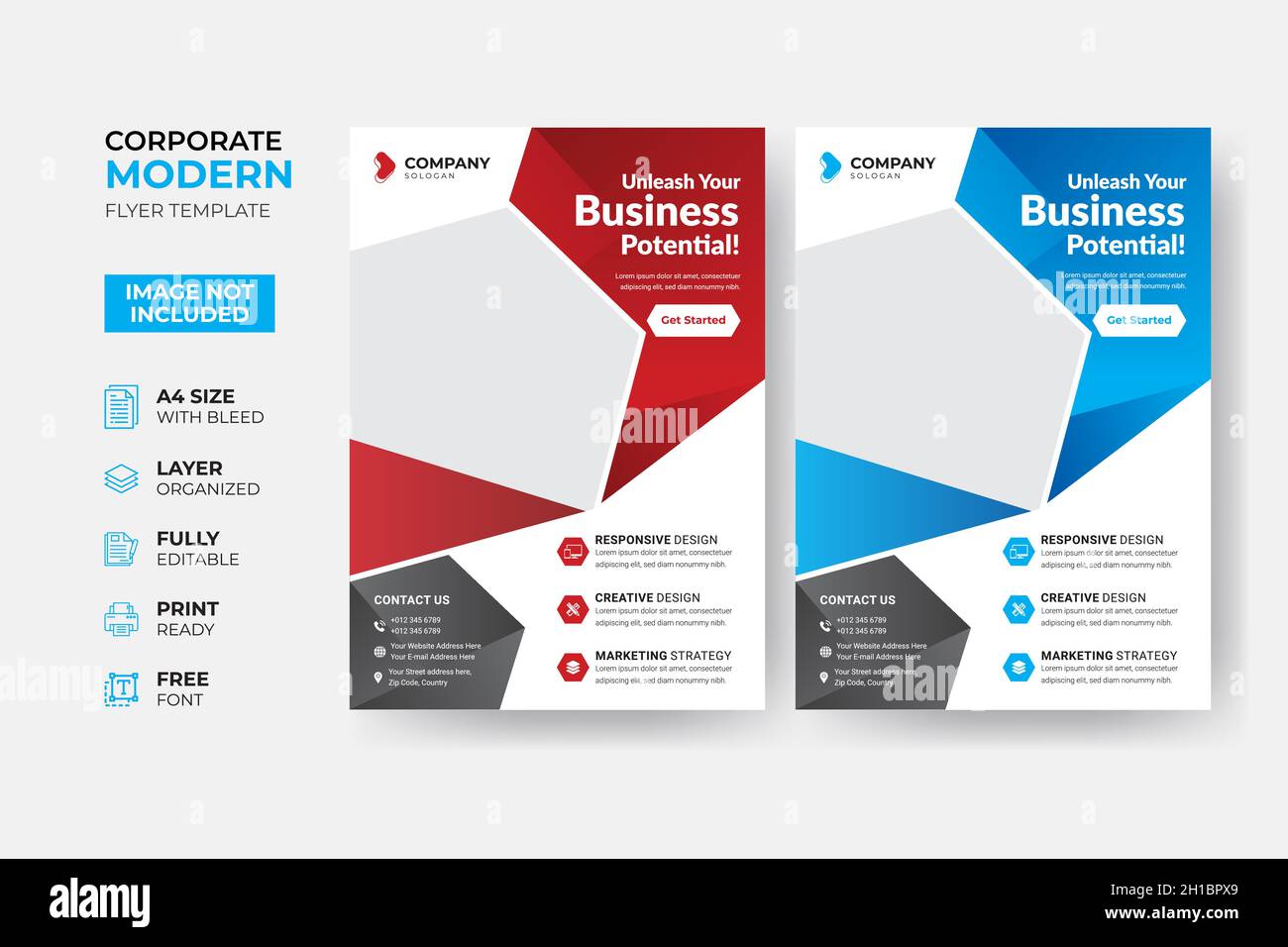 Business Flyer Corporate Flyer Template Geometric shape Stock Vector ...