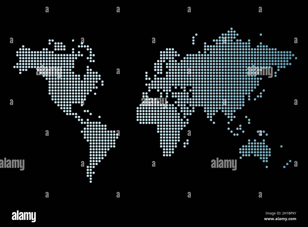 World map vector. Simple dot style world map - dotted technology style ...