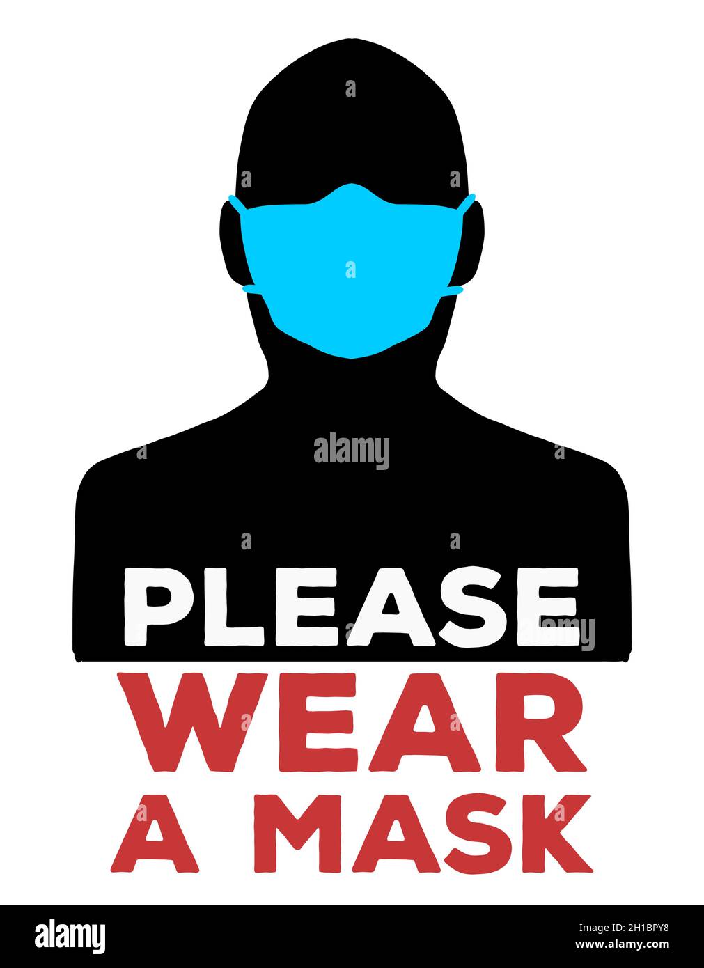 Face mask vector sign. Please wear a mask. Covid-19 concept Stock ...