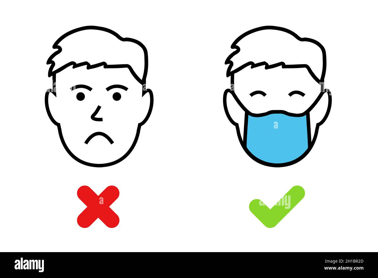 Mandatory mask zone Stock Vector Images - Alamy