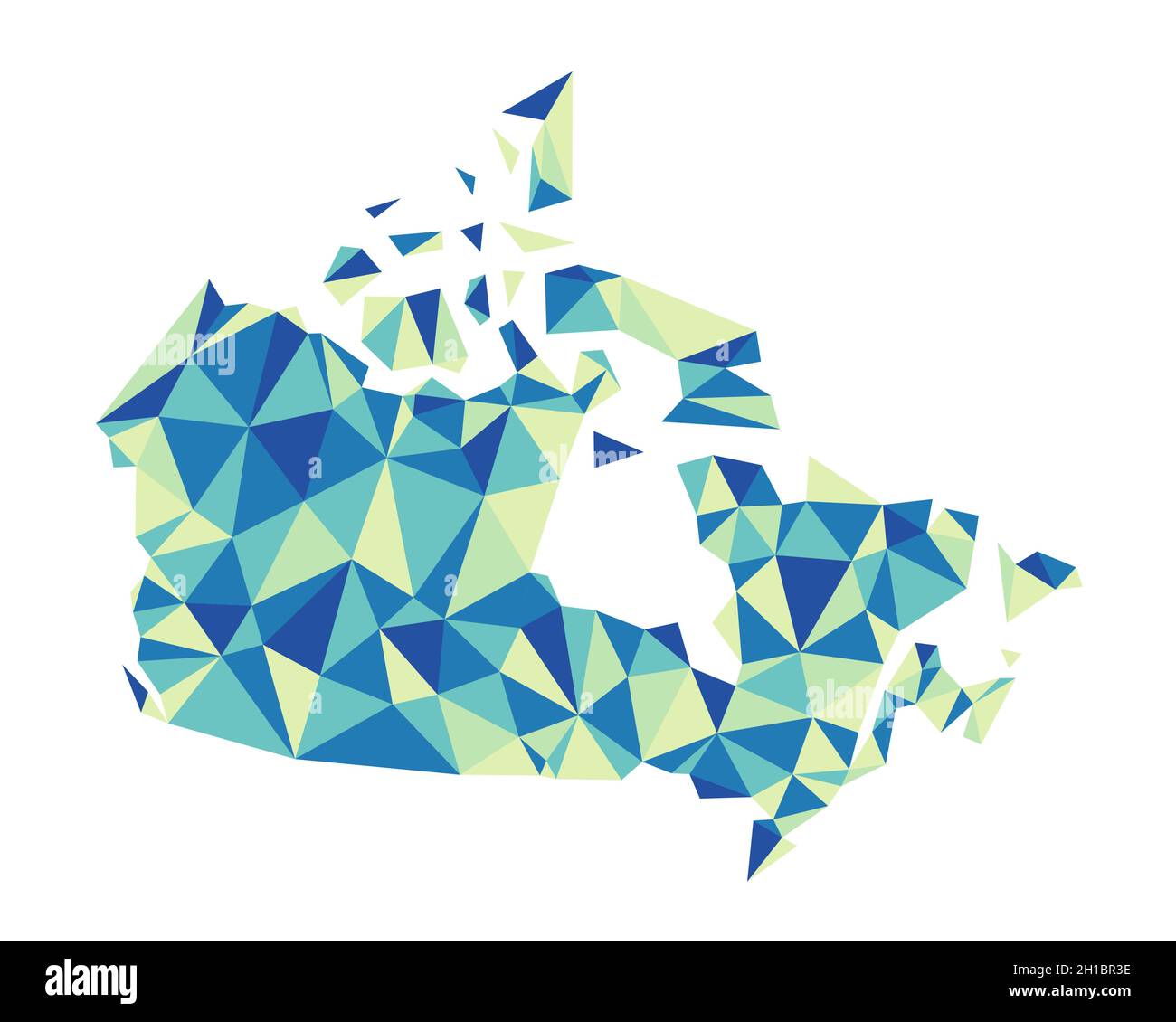Canada polygonal map. Abstract geometric vector map. Low poly style ...