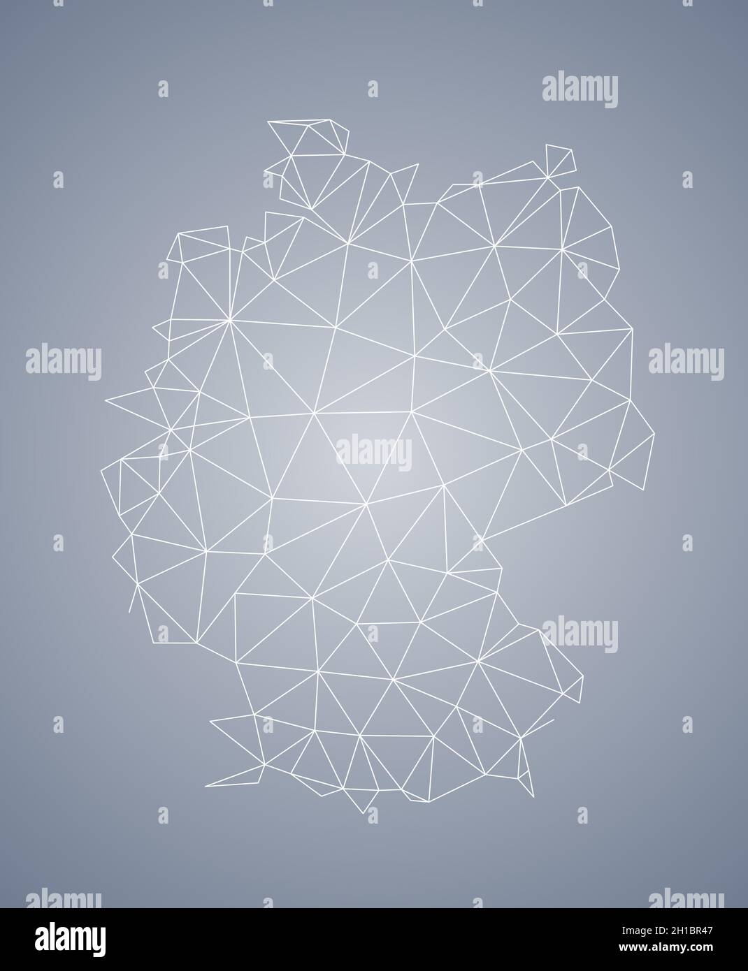 Germany polygon map. Low poly grey trendy style vector map of Germany ...