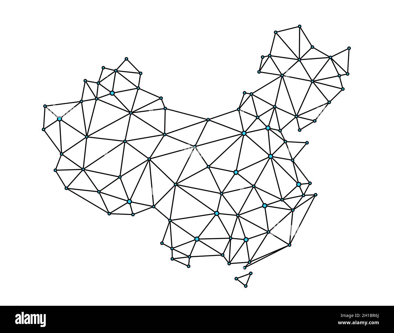China polygonal map. Low poly style vector map of China Stock Vector ...