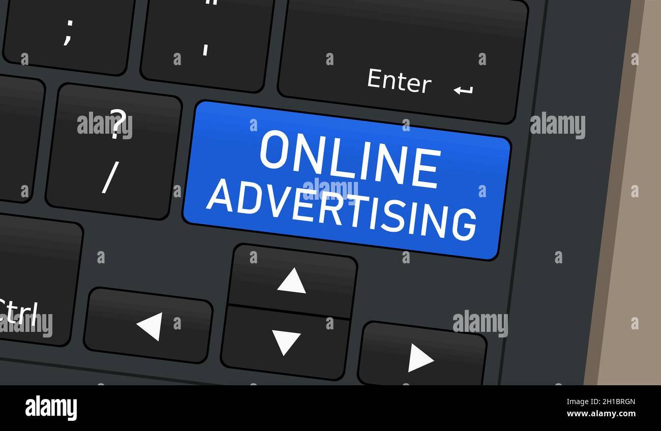 Online advertising special button. Laptop keyboard conceptual ...