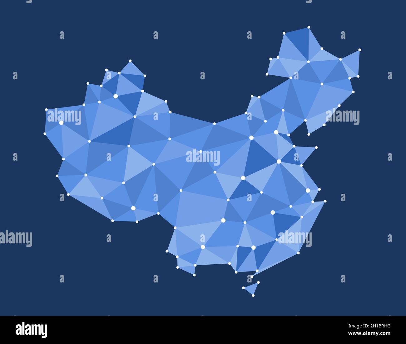China polygon map abstract vector. Low poly style vector map of China ...