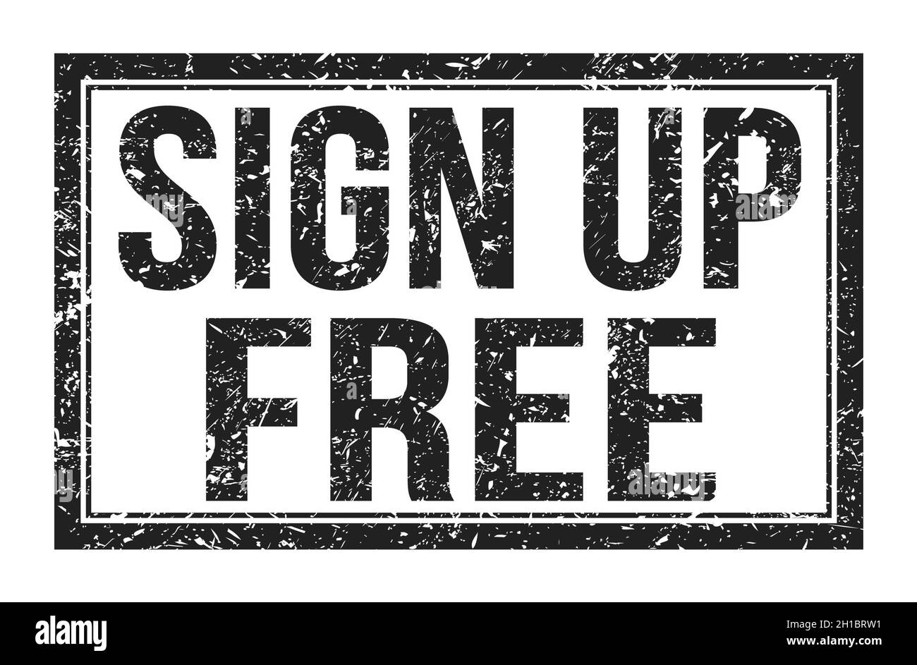 SIGN UP FREE, words written on black rectangle stamp sign Stock Photo ...