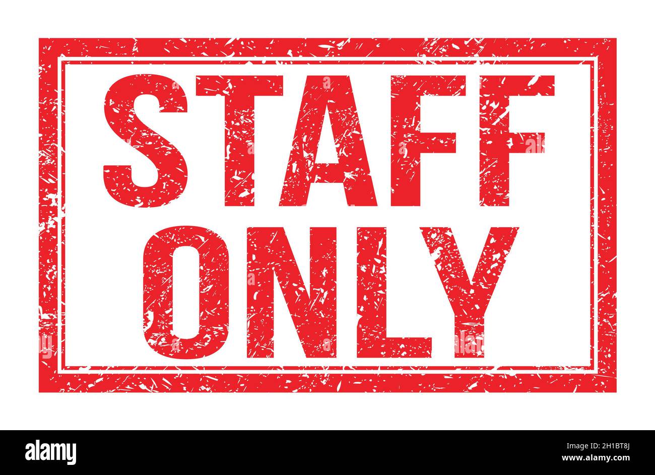 STAFF ONLY, words written on red rectangle stamp sign Stock Photo - Alamy