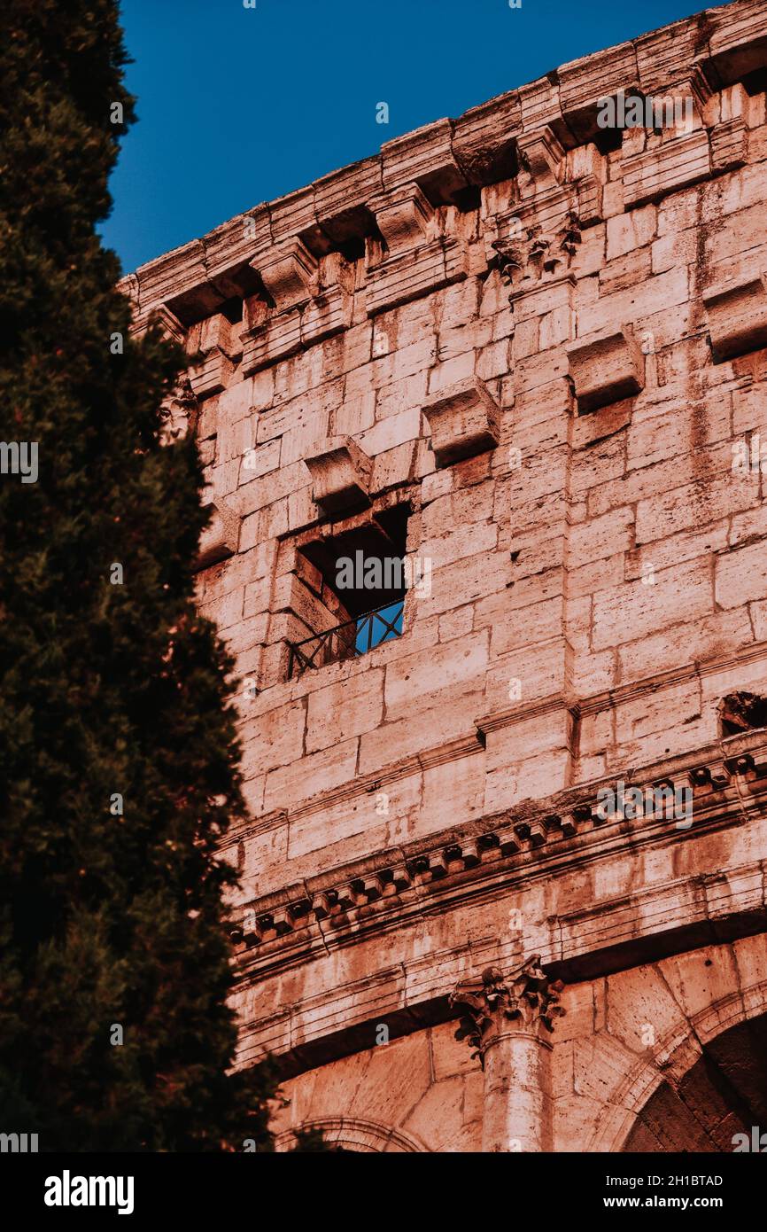 Vertical shot of the old building of the Colosseum in Rome, Italy Stock ...