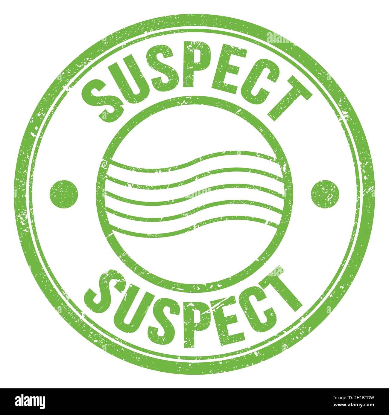 SUSPECT word written on green round postal stamp sign Stock Photo - Alamy