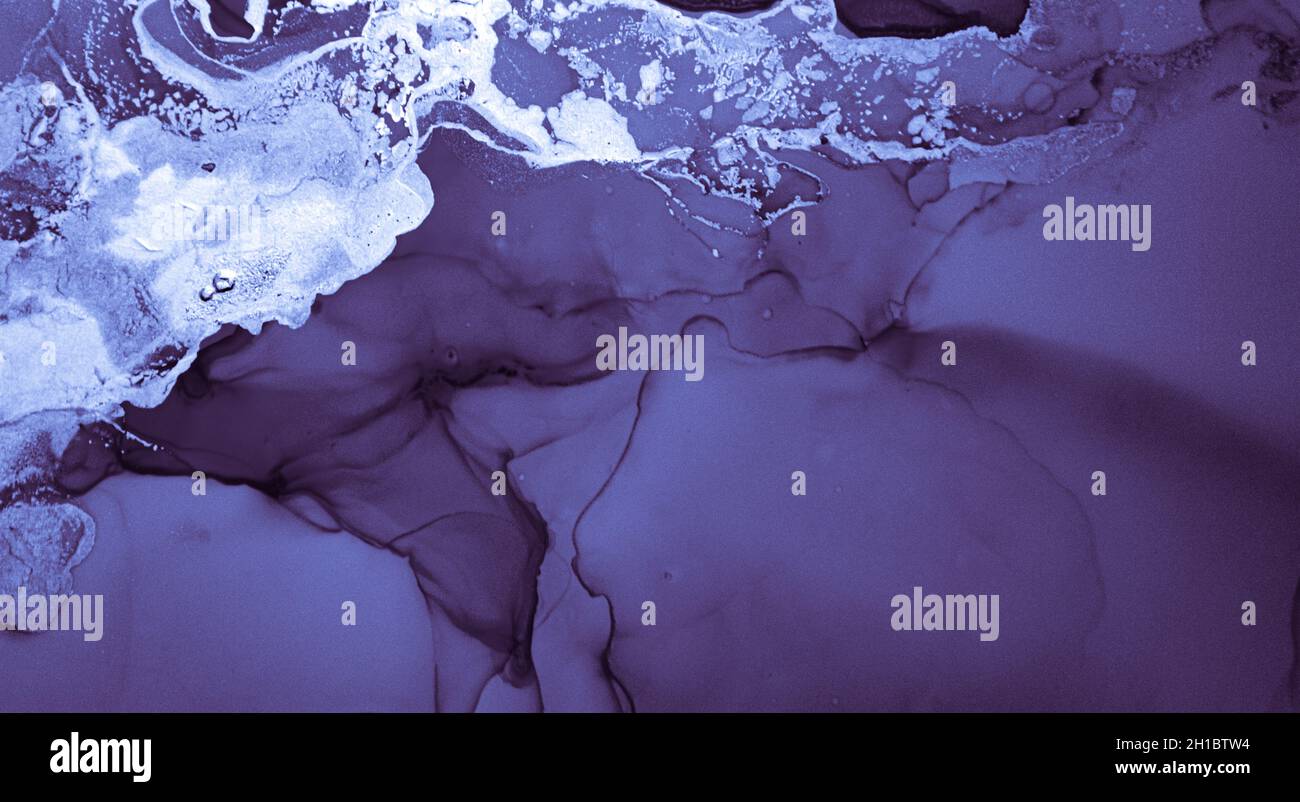 Ocean Ink Painting. Art Wave Mix. Indigo Marble Stock Photo - Alamy