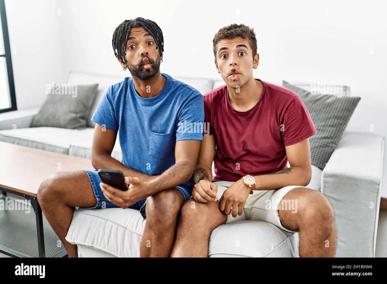 Brothers making funny faces hi-res stock photography and images - Alamy