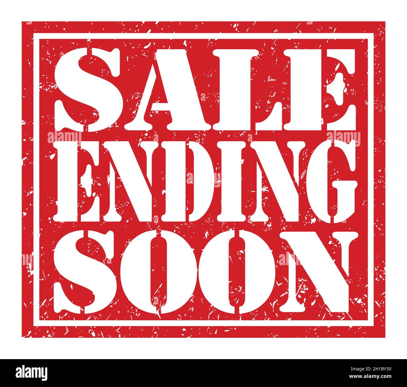 SALE ENDING SOON, words written on red stamp sign Stock Photo - Alamy