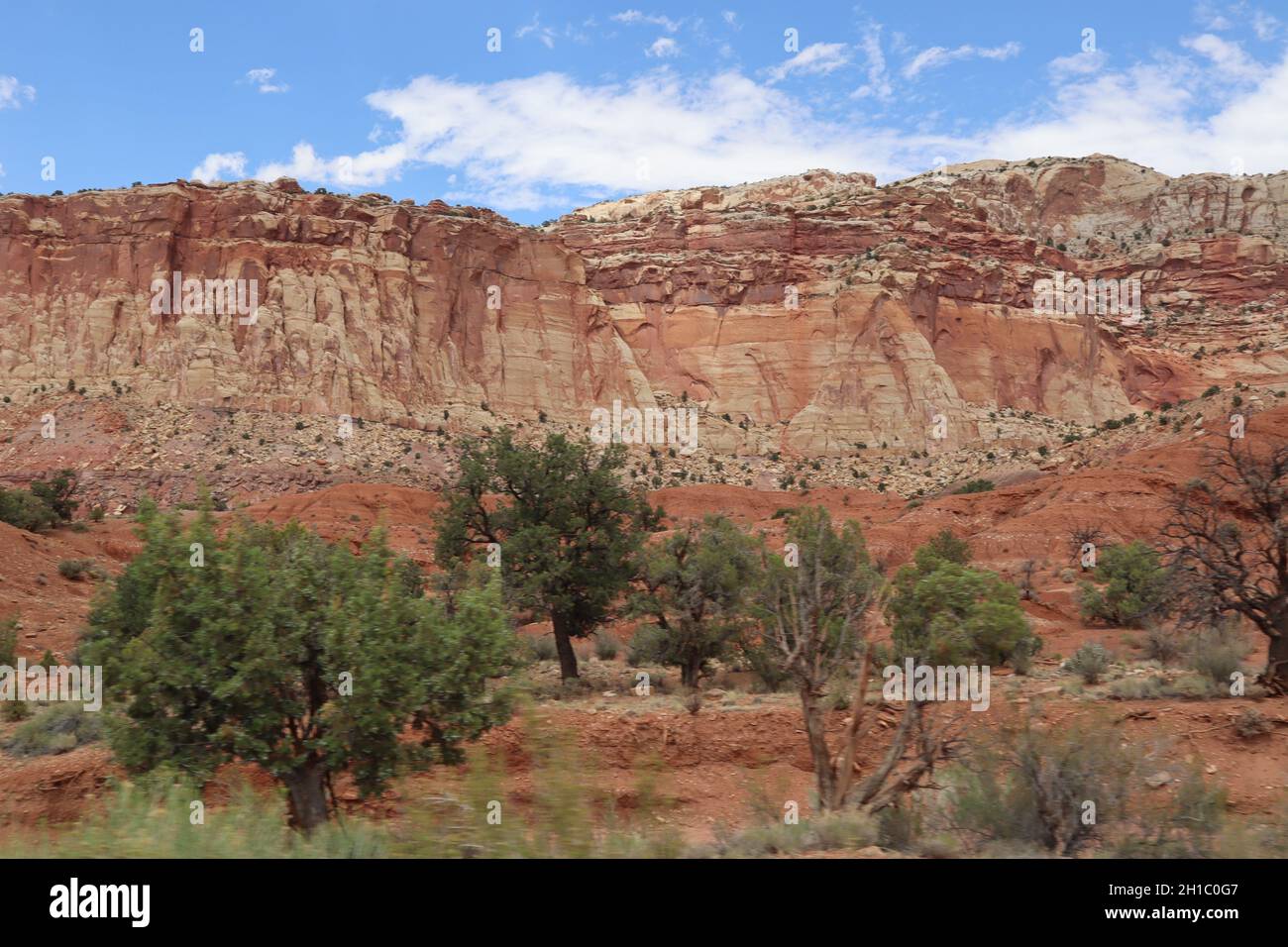 Breathtaking view of rugged red rock landscape in Capitol Reef National ...