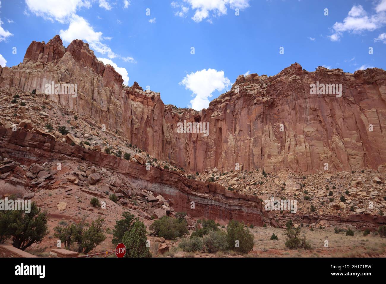 Breathtaking view of rugged red rock landscape in Capitol Reef National ...