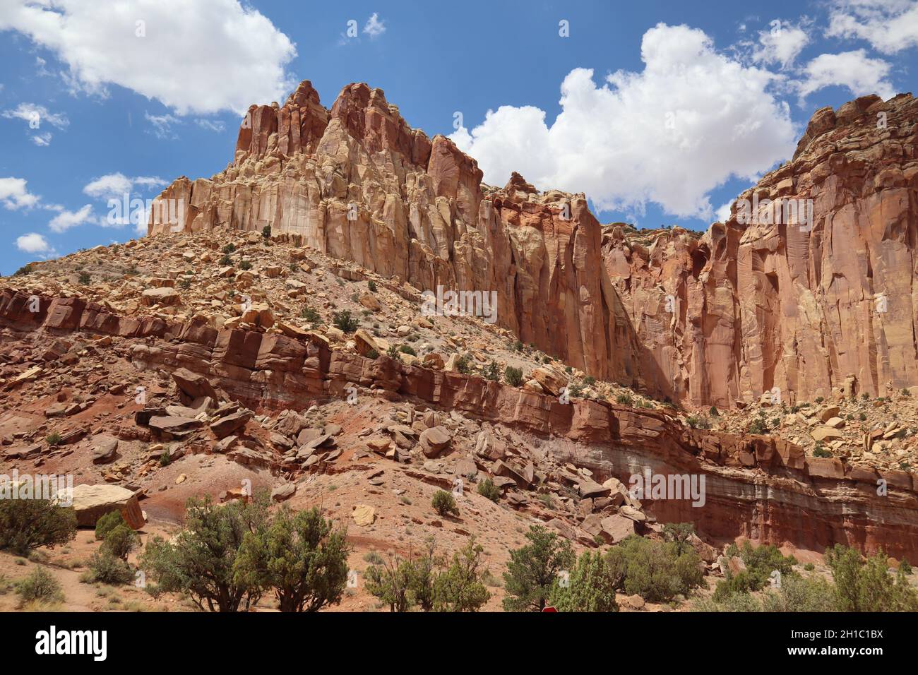 Breathtaking view of rugged red rock landscape in Capitol Reef National ...