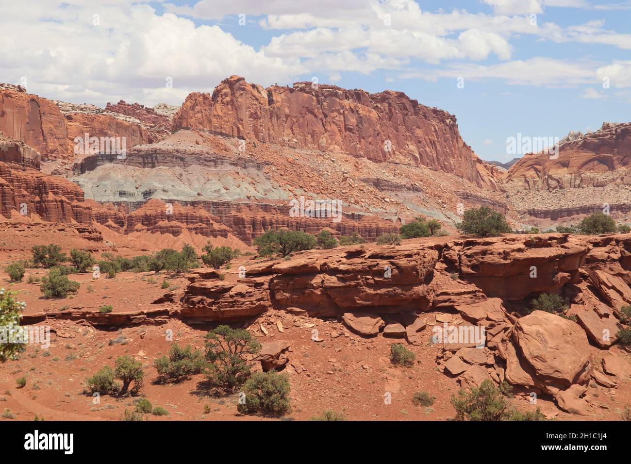 Breathtaking view of rugged red rock landscape in Capitol Reef National ...