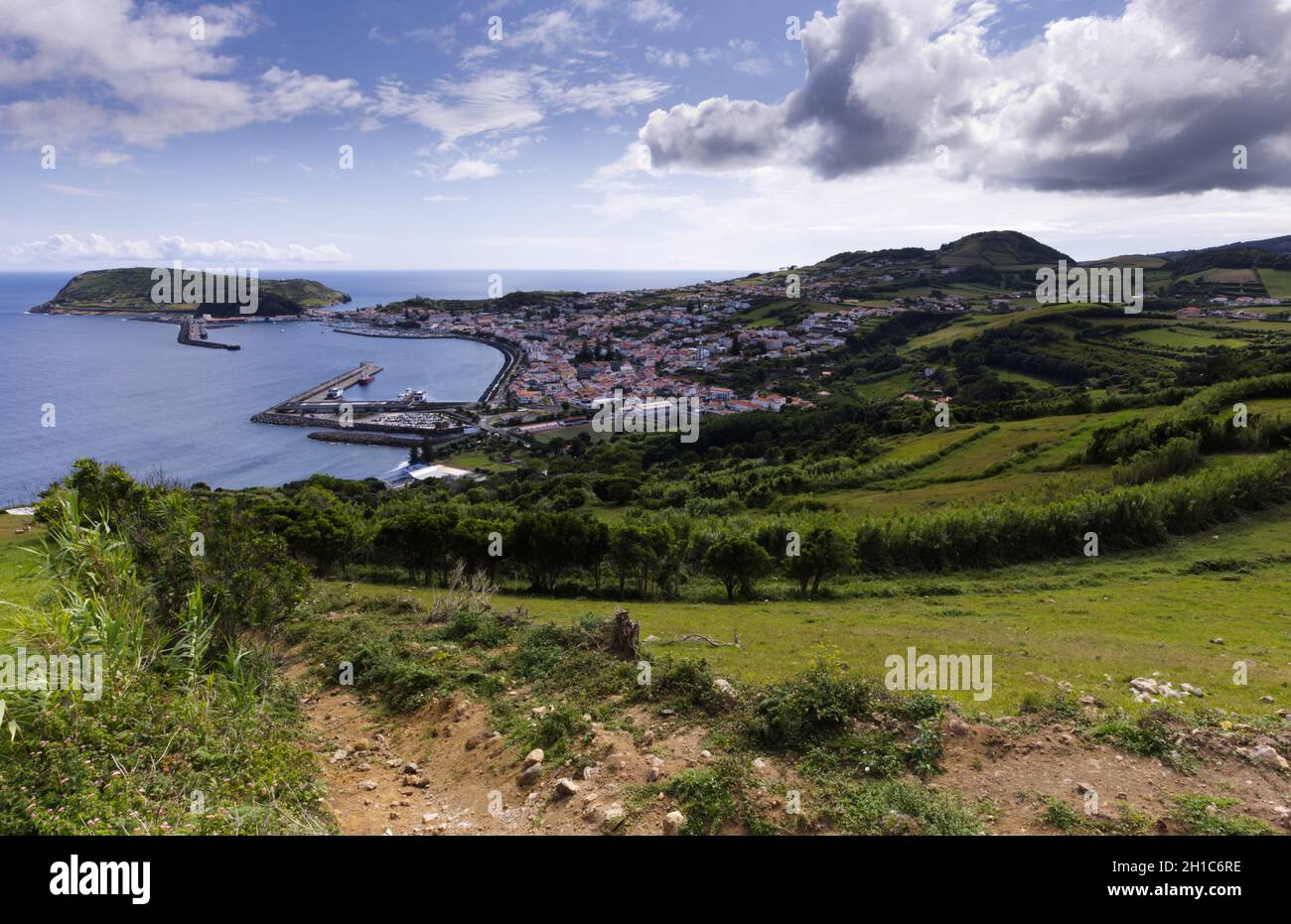 View of the city of Horta, Faial island, Azores Stock Photo - Alamy