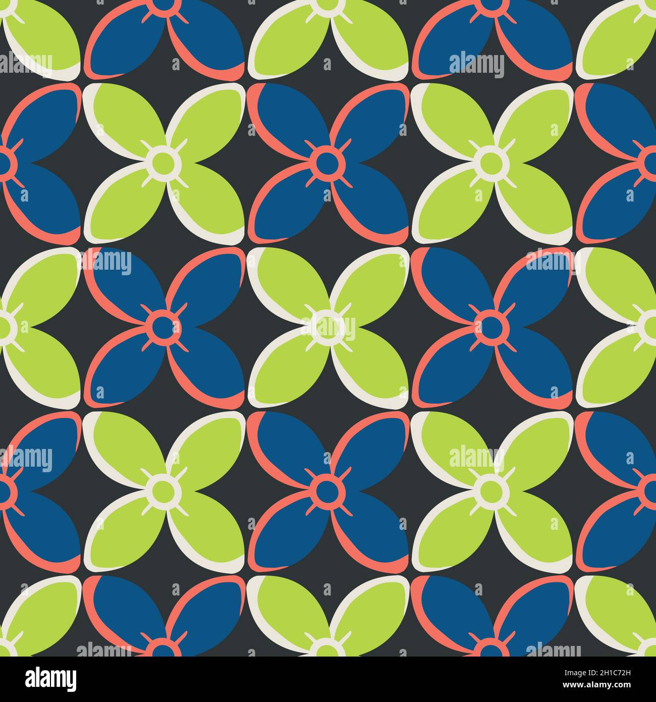 Simple medieval style stylized flowers vector pattern background. Hand ...