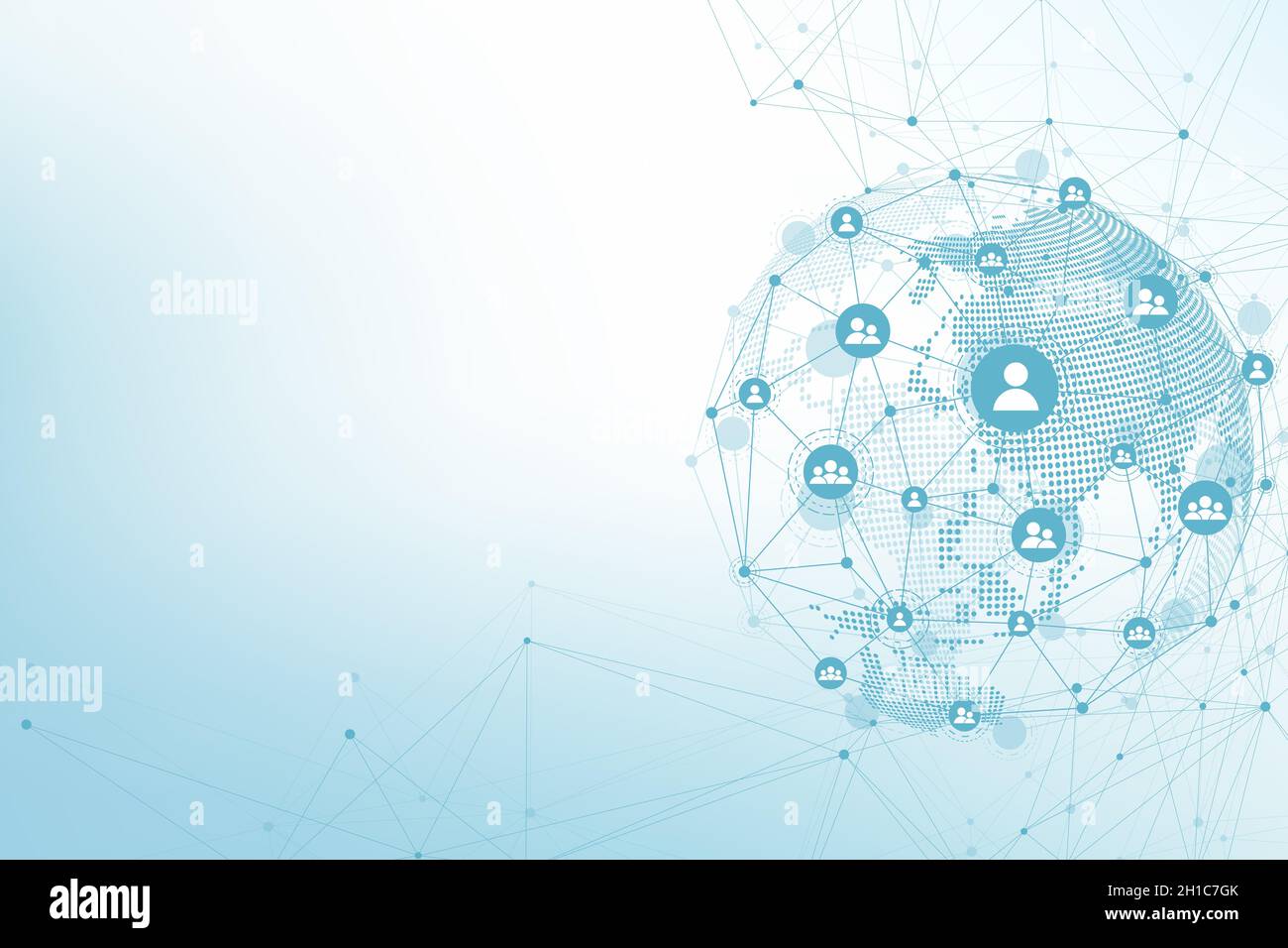 Global network connections with points and lines. Wireframe background ...