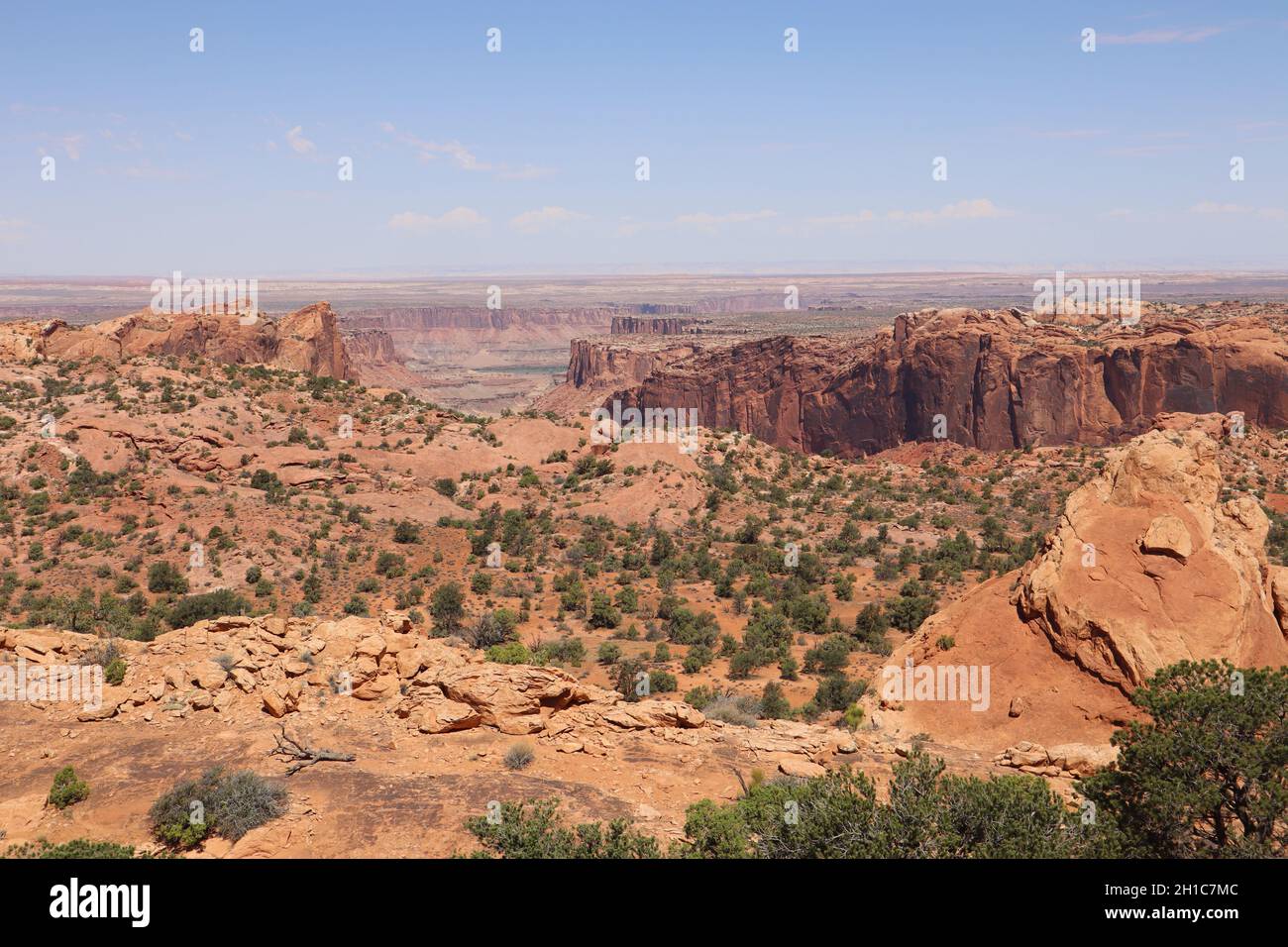 Scenic view of rugged red rock landscape in Canyonlands National Park ...