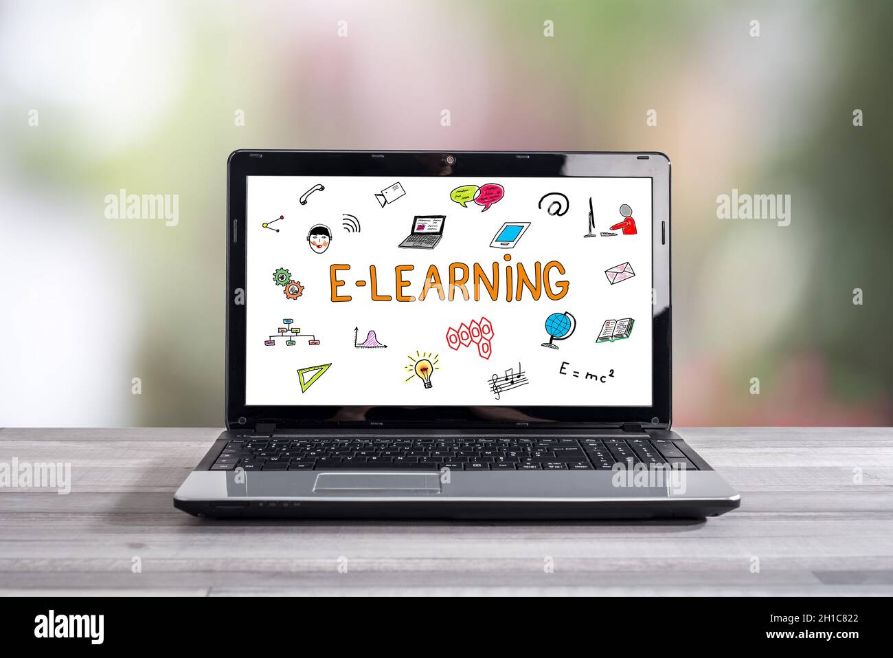 E-learning concept shown on a laptop screen Stock Photo - Alamy