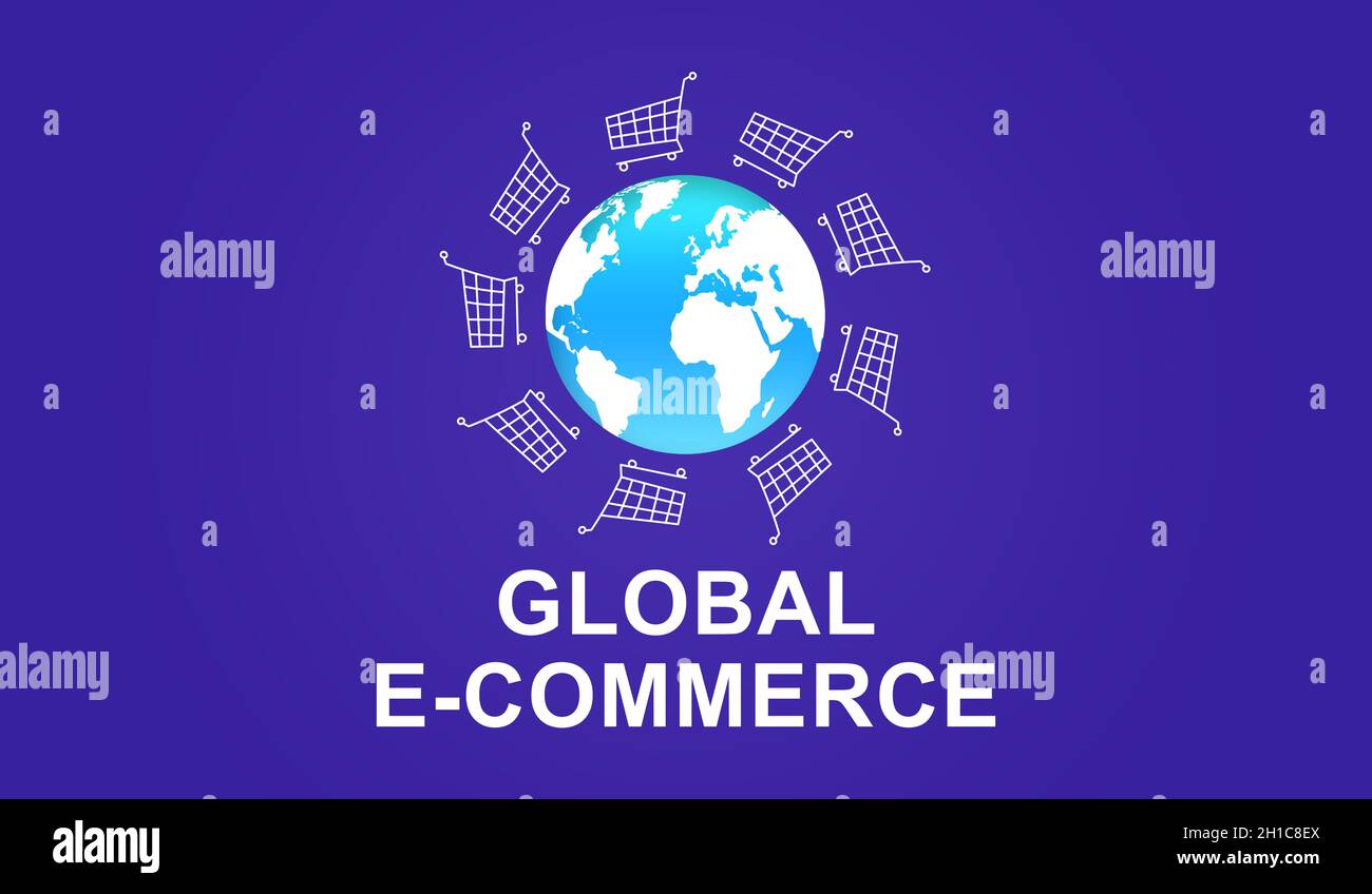 Illustration of a global e-commerce concept Stock Photo - Alamy