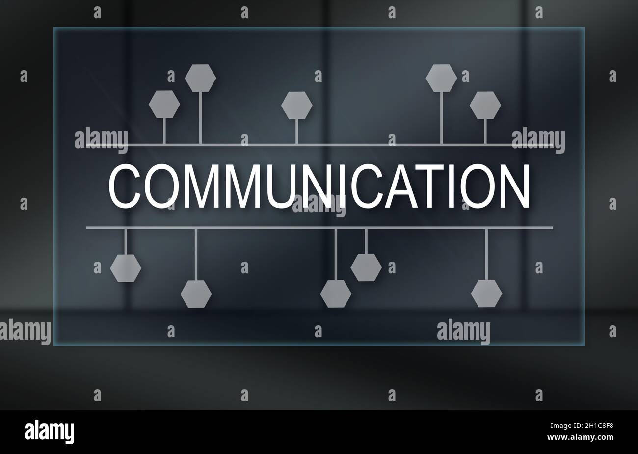 Communication concept on dark background Stock Photo - Alamy