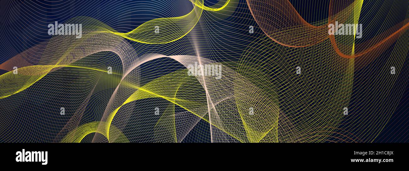 Illustration of an abstract wave network concept Stock Photo - Alamy