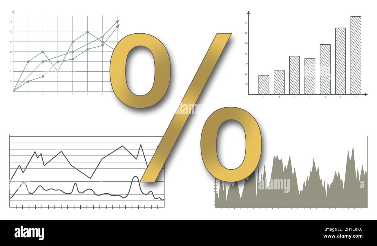 Interest rates concept on white background Stock Photo - Alamy