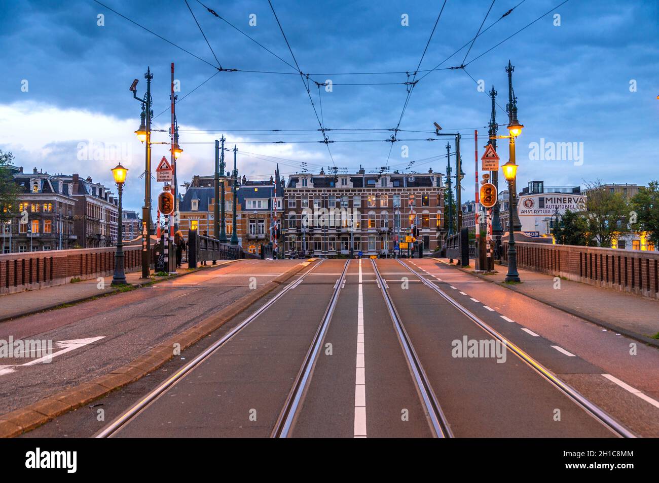 New Amstel bridge over river Amstel in Amsterdam, the Netherlands Stock ...