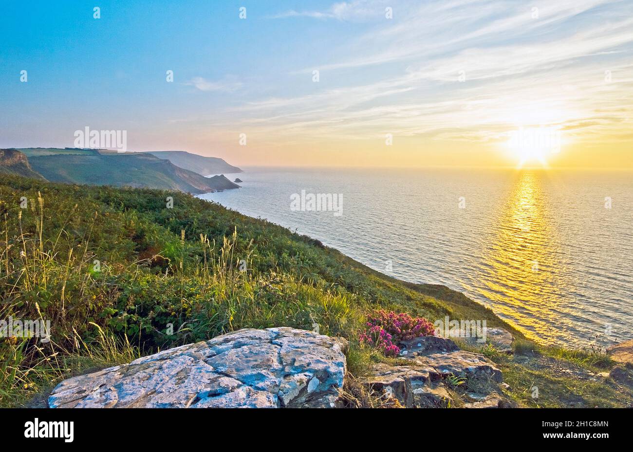 Millook Sunset, Cornwall Stock Photo - Alamy