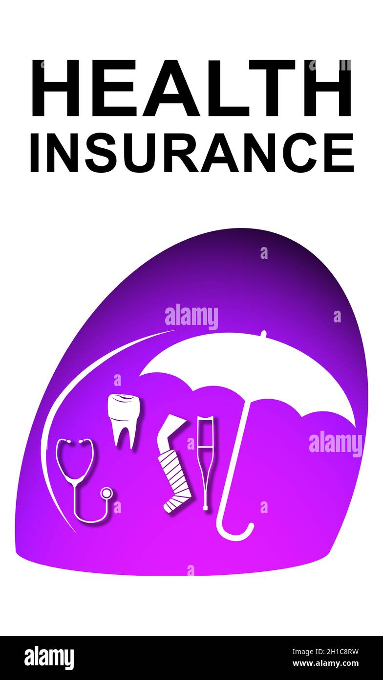 Health insurance concept drawn on a white background Stock Photo - Alamy