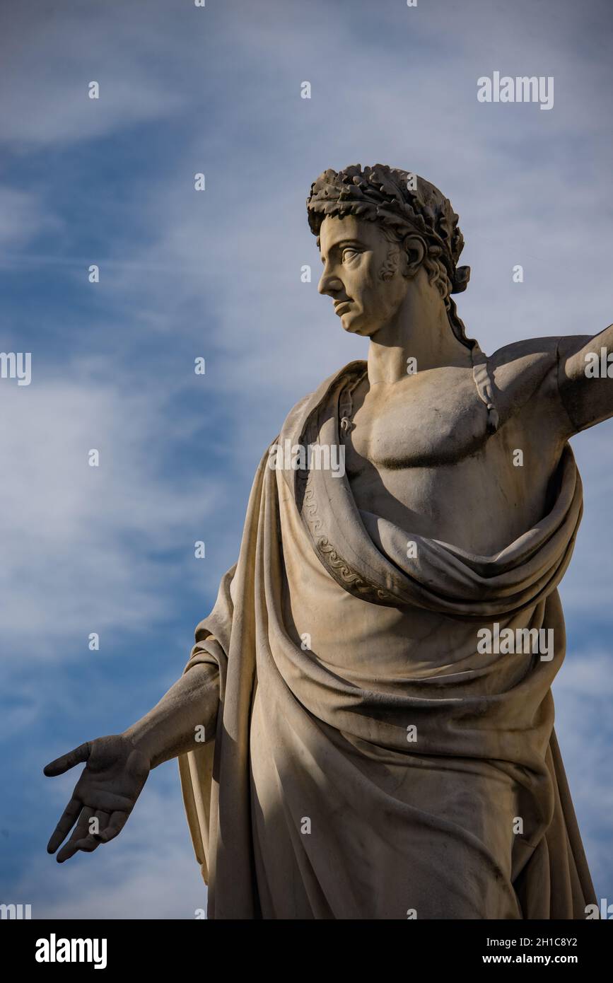 Europe, Italy, Tuscany, Arezzo, Ferdinando III di Lorena statue Stock ...