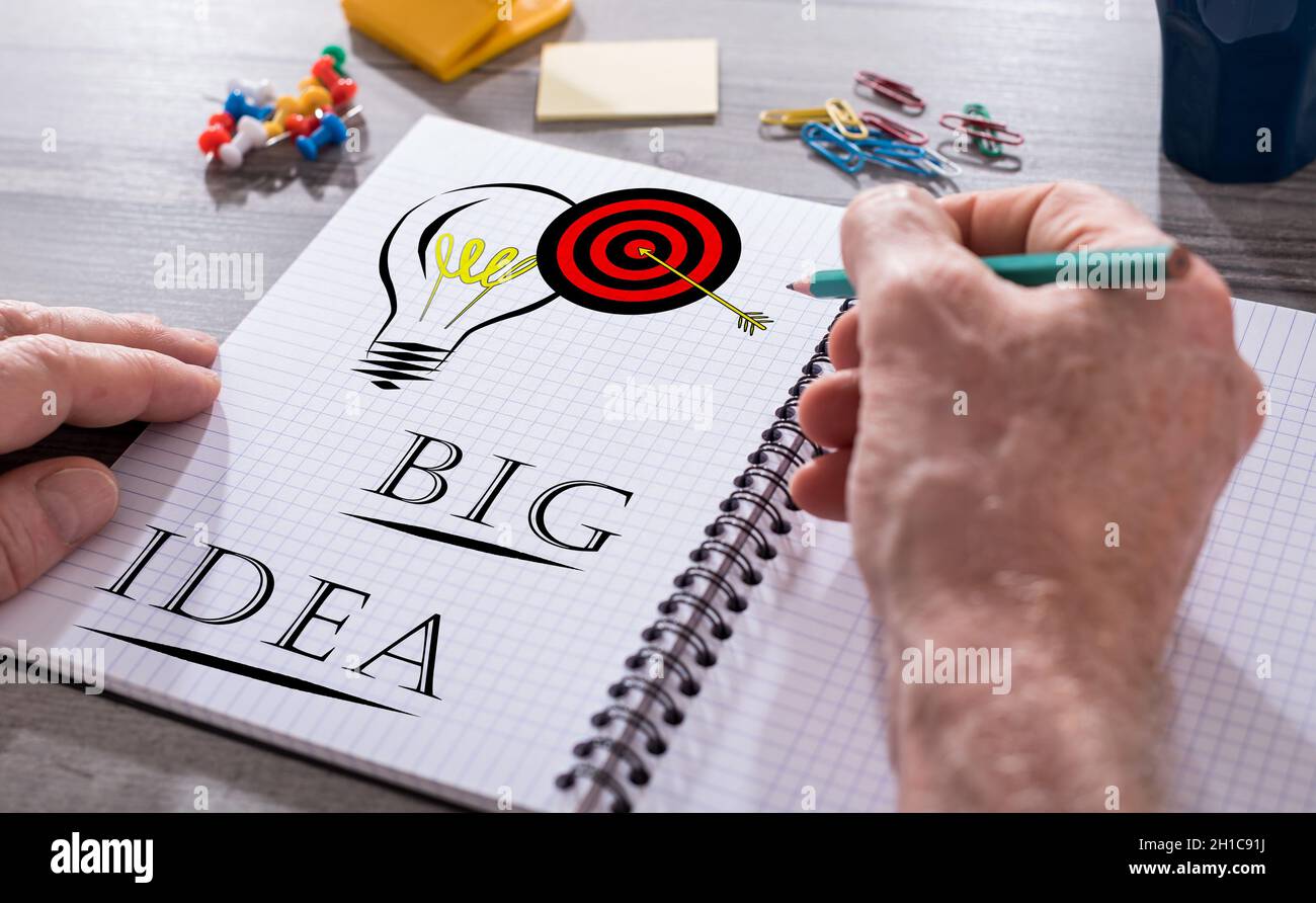 Hand drawing big idea hi-res stock photography and images - Alamy