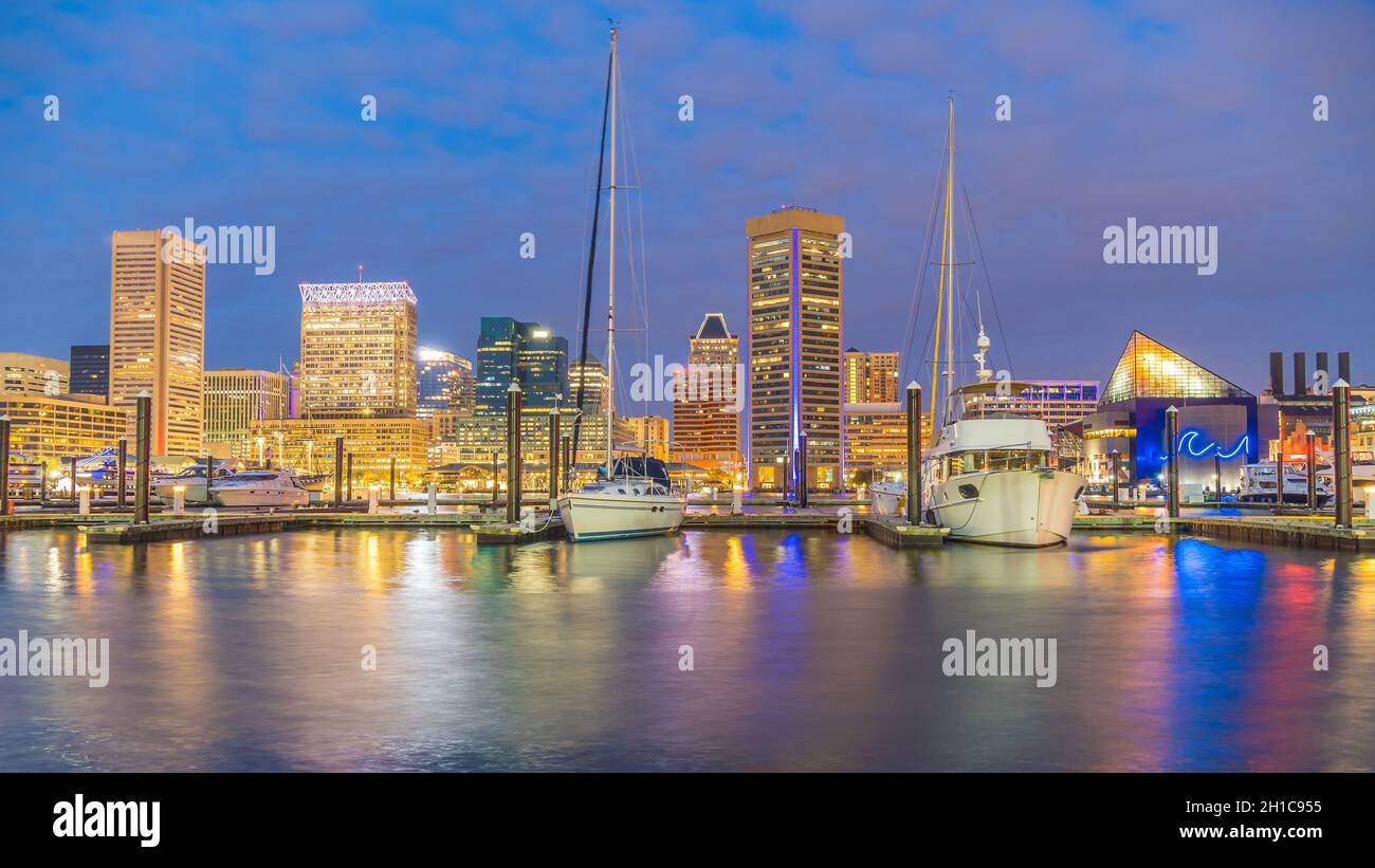 Baltimore city downtown skyline cityscape of USA Stock Photo - Alamy
