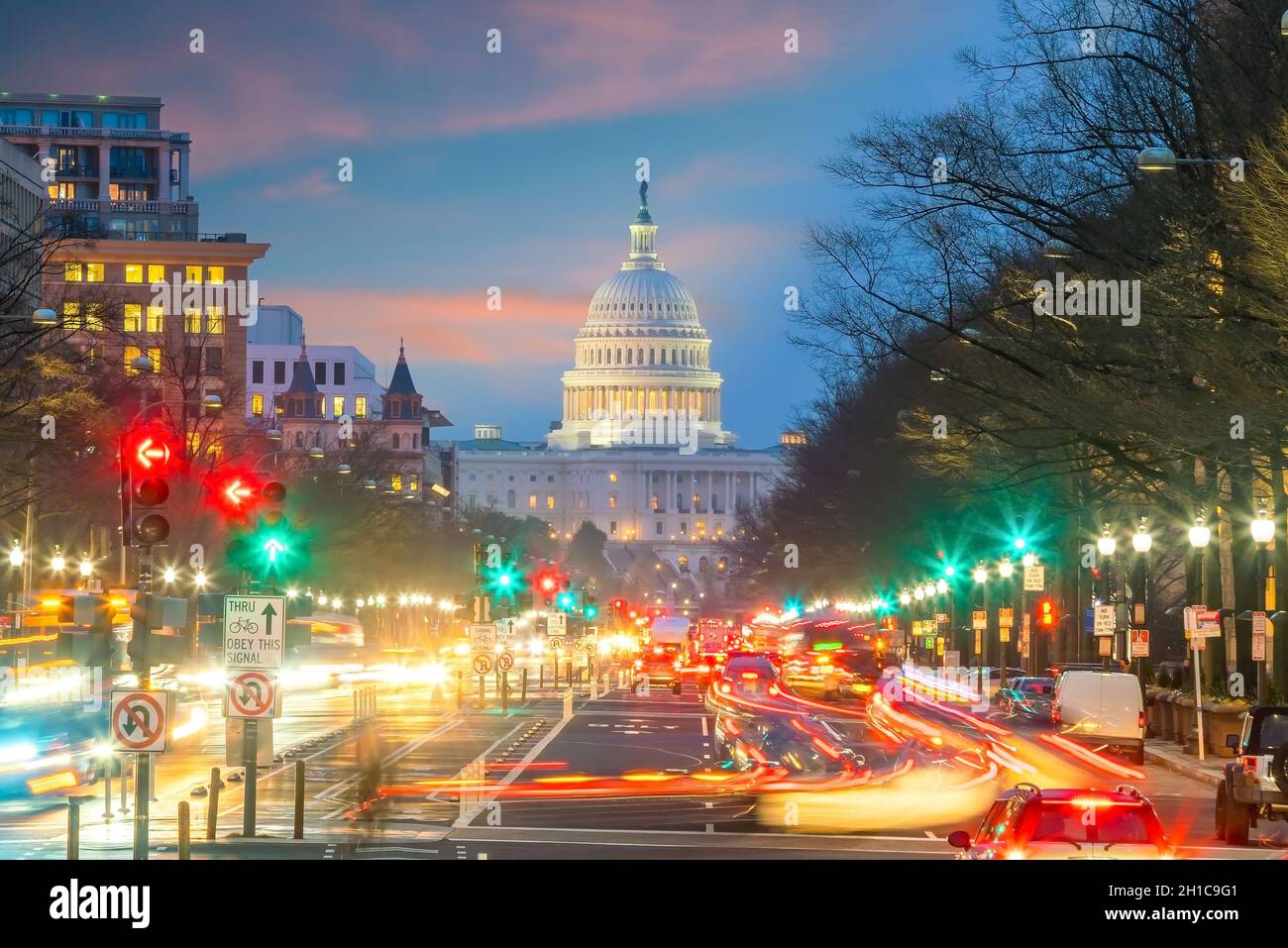 Washington DC downtown skyline cityscape of USA Stock Photo - Alamy