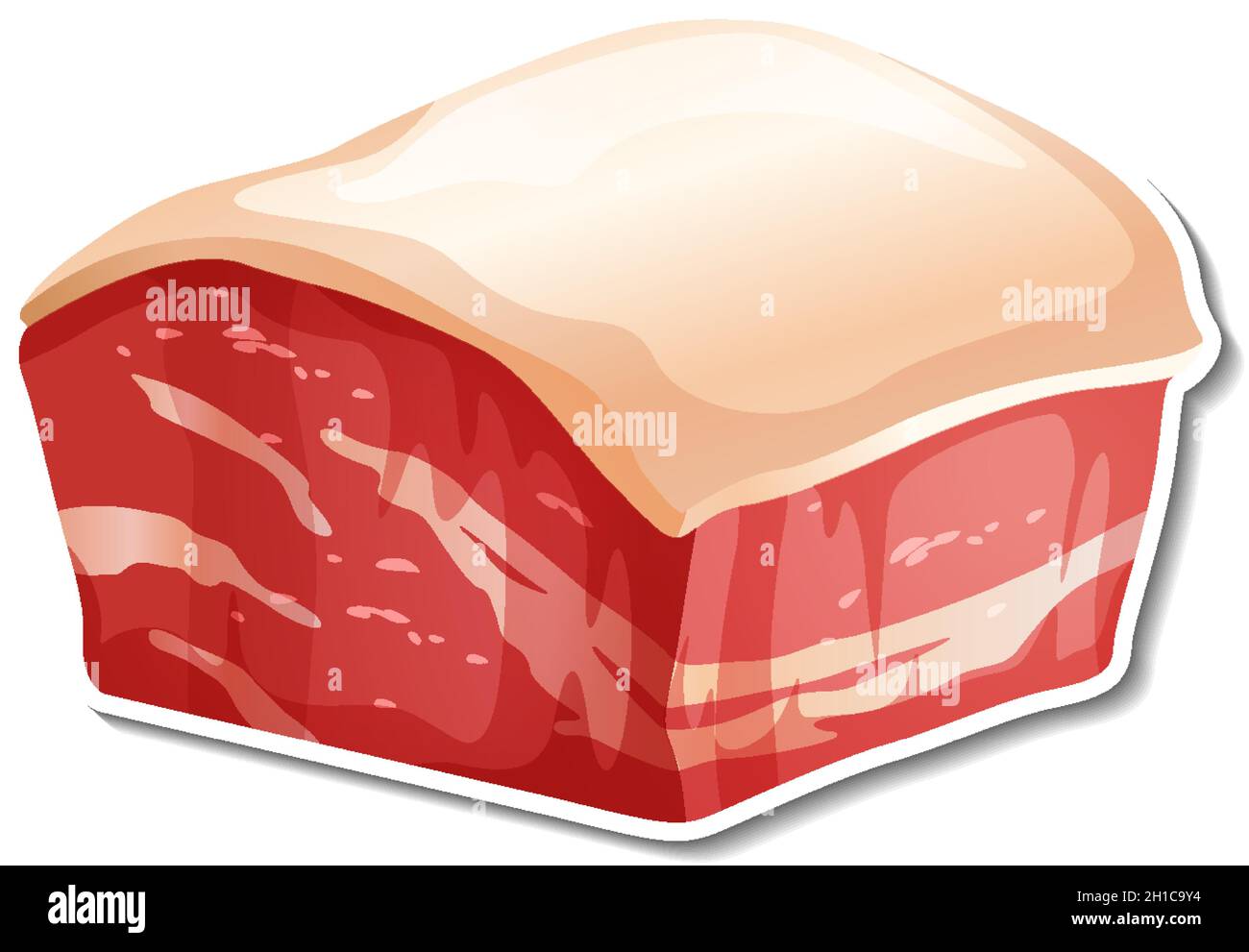 Pork belly sticker on white background illustration Stock Vector Image ...
