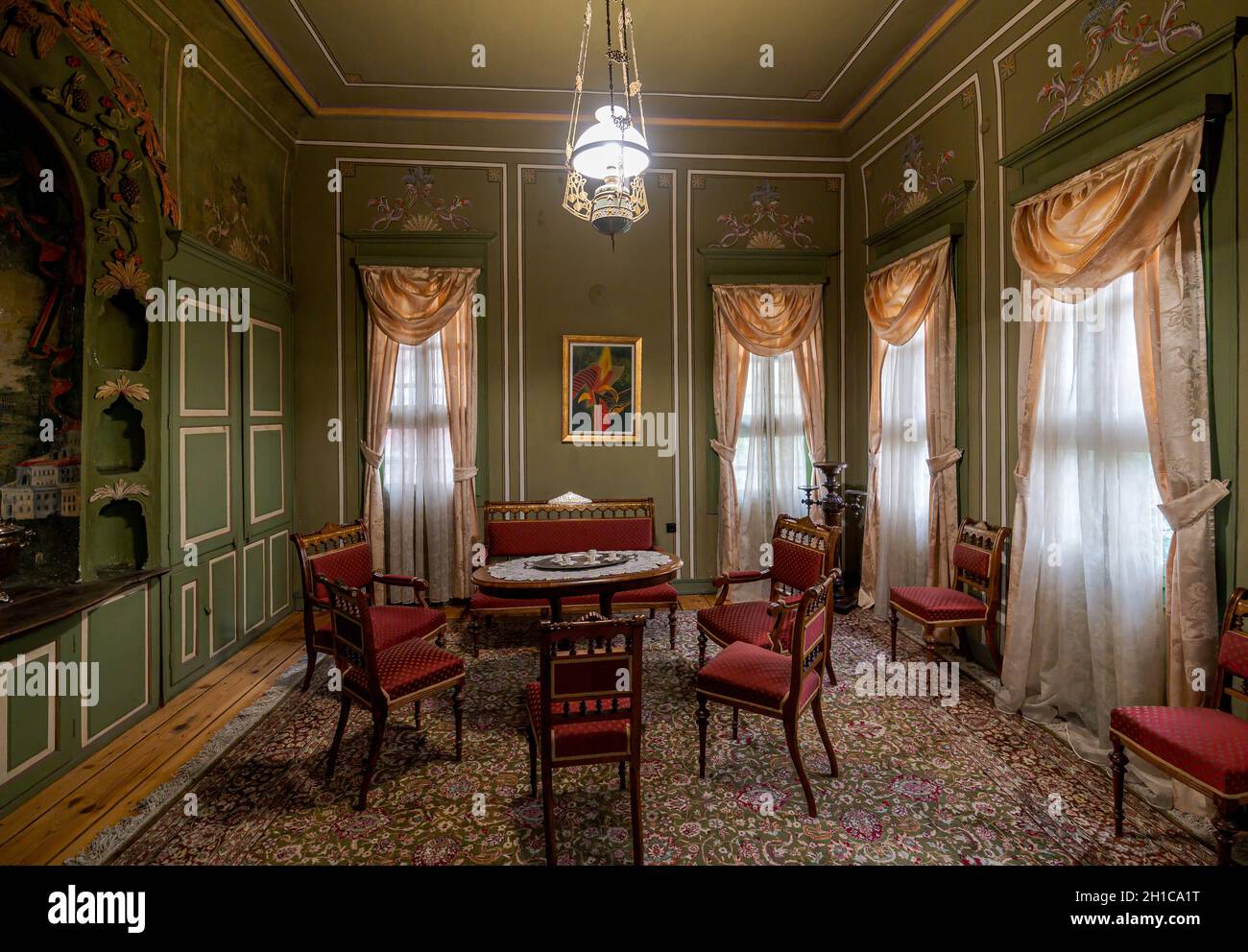 Plovdiv, Bulgaria. Interior of the old Hindliyan house. Traditional ...