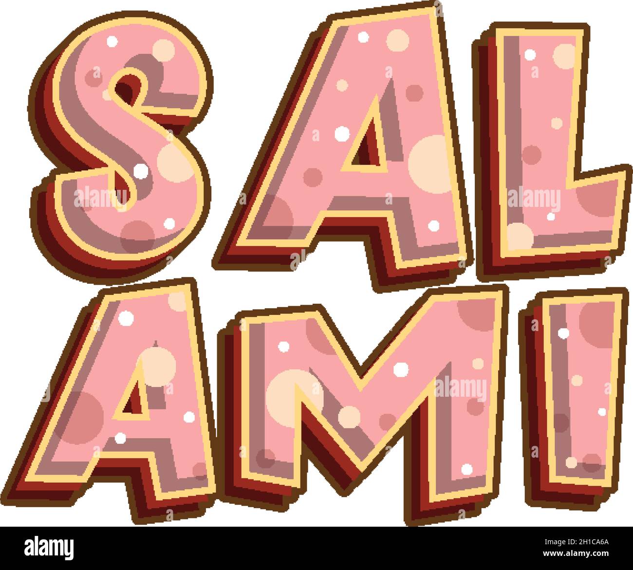 Salami logo text design illustration Stock Vector Image & Art - Alamy