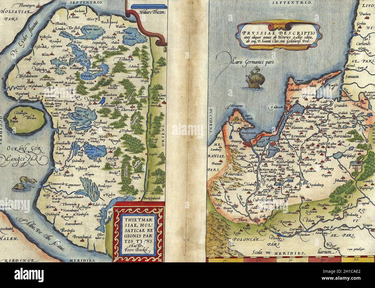 Old vintage map of Germany showing the regions of Dietmarschen in ...
