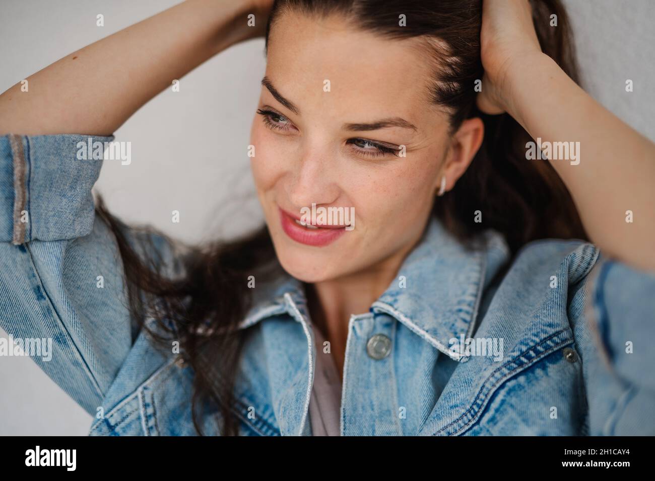 Woman caucasian eyes happy smile hi-res stock photography and images ...