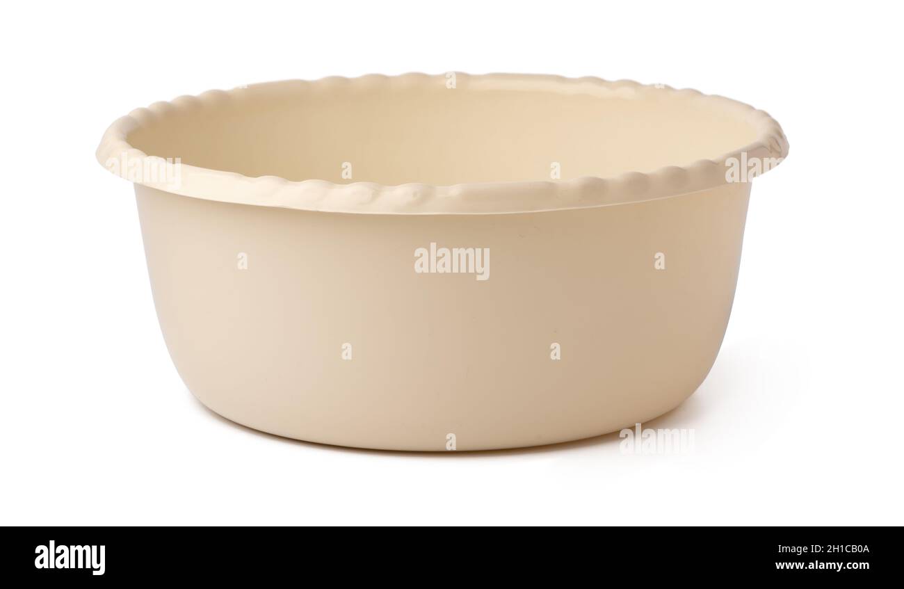 Plastic empty basin isolated on white background Stock Photo - Alamy
