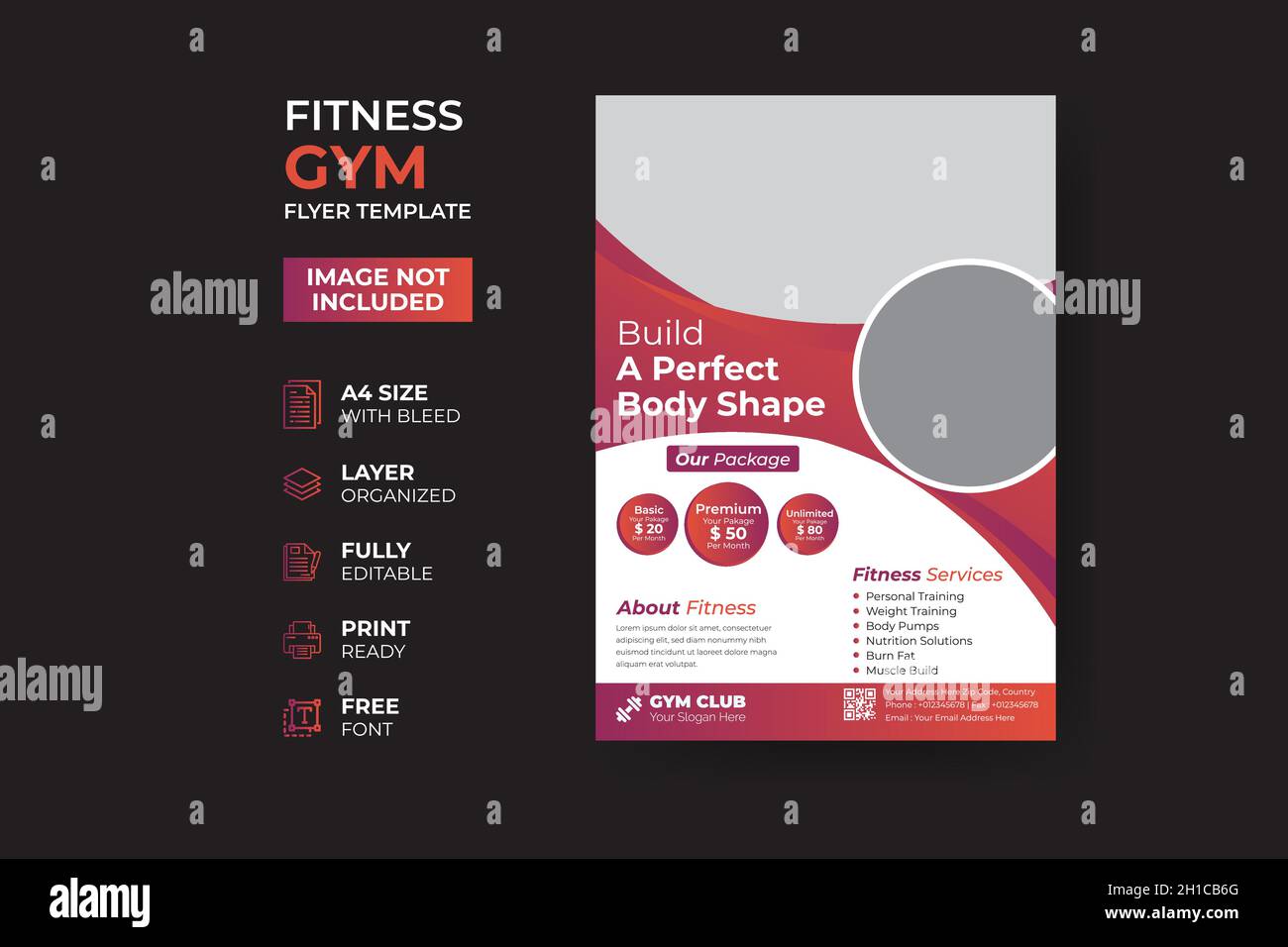 modern gym fitness yoga flyer poster template Stock Vector Image & Art ...