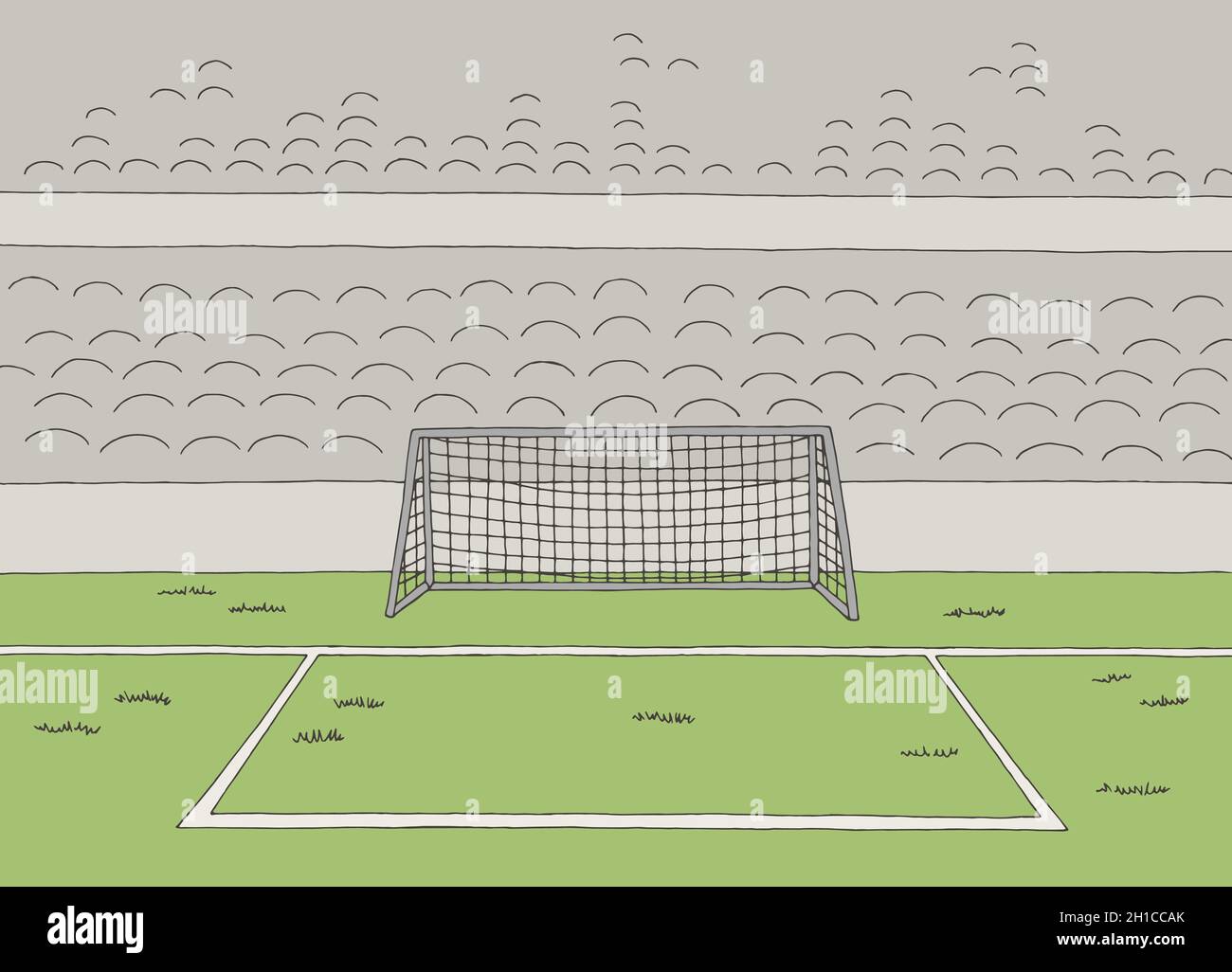 Soccer stadium football sport graphic color sketch illustration vector ...