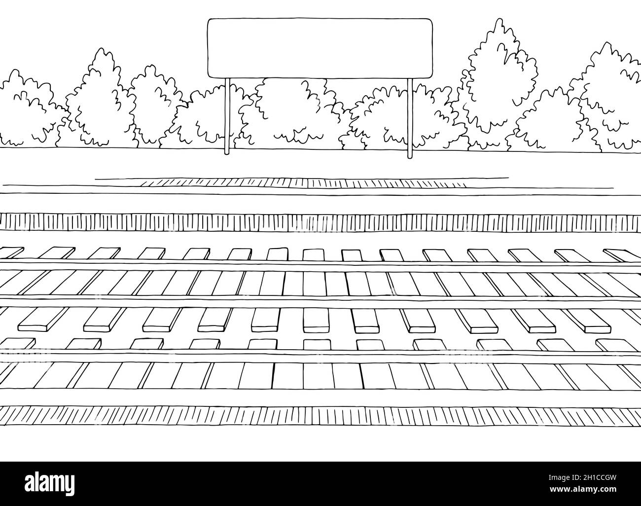 Railway station platform graphic train sketch illustration vector Stock ...