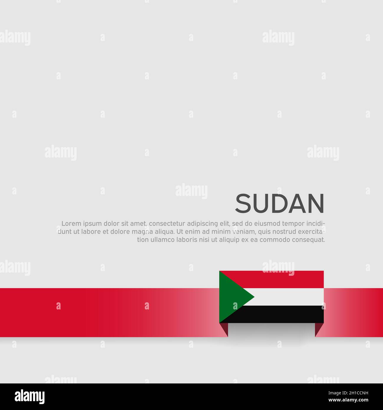 Sudan Flag Background State Sudanese Patriotic Banner Ribbon Color